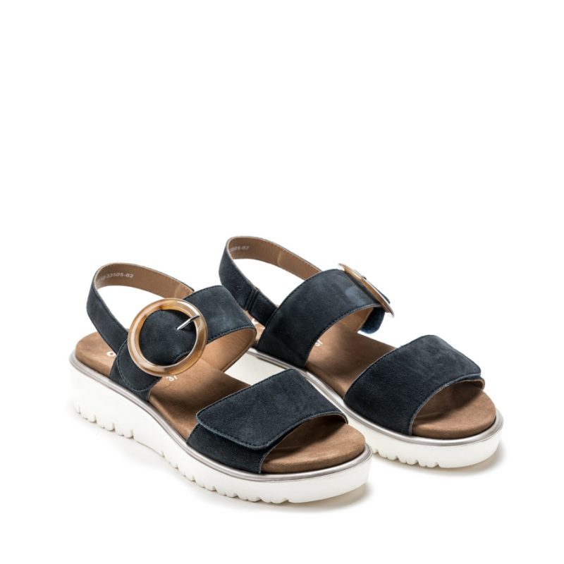 Ženske kožne sandale Ara-12-33505.02G plave ravne - Creator obuća ...