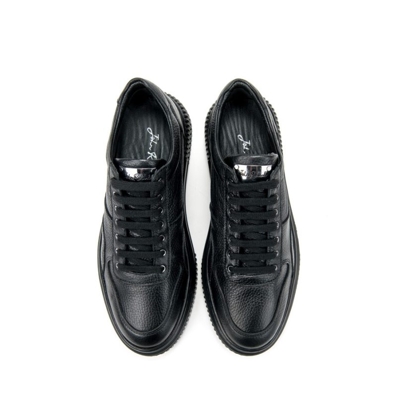 Muške kožne plitke patike John-Richardo-19082 crne ravne - Creator ...