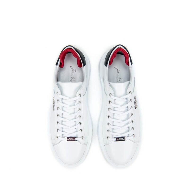 Muške kožne plitke patike John-Richardo-20237 bele ravne - Creator ...