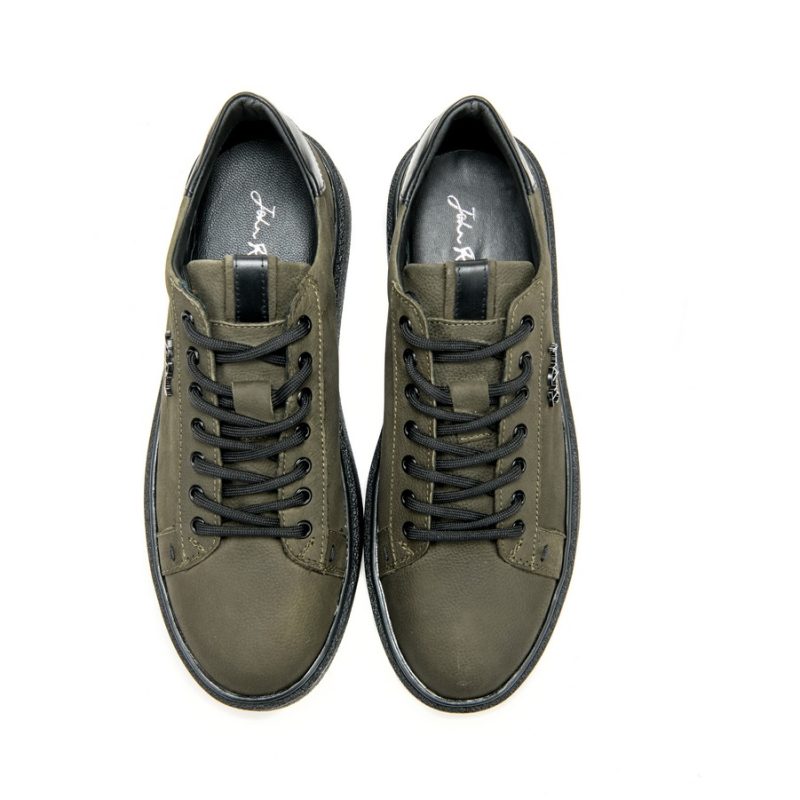 Muške kožne plitke patike John-Richardo-21010 zelene ravne - Creator ...