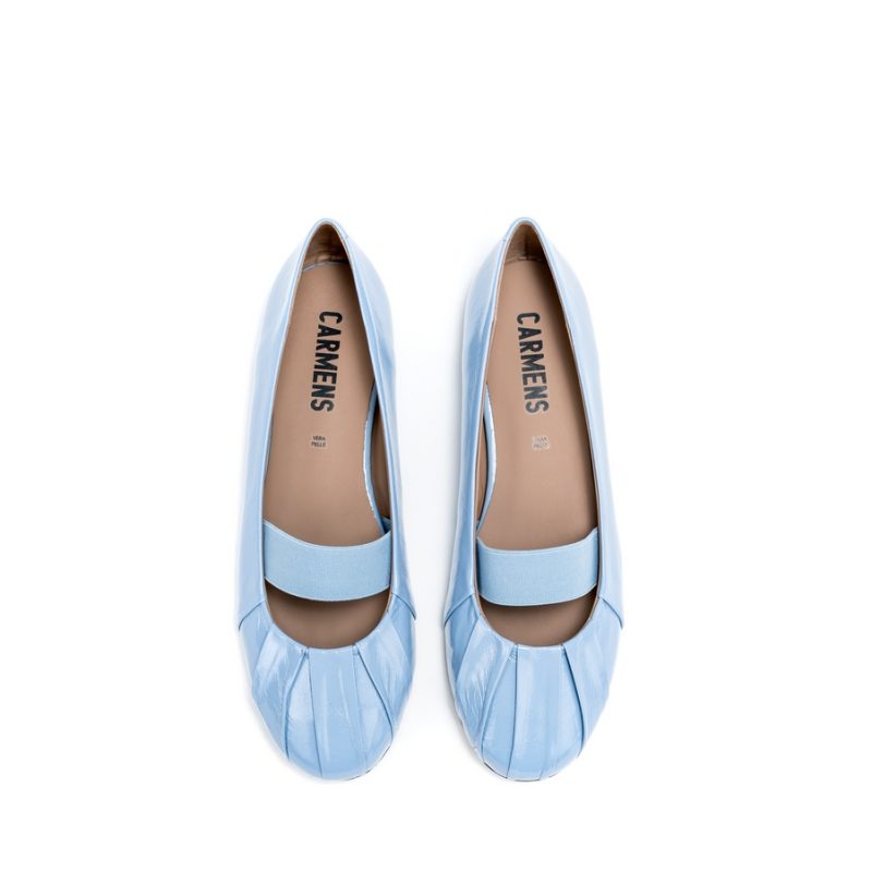 Ženske kožne baletanke Carmens-55281 plave ravne - Creator obuća ...